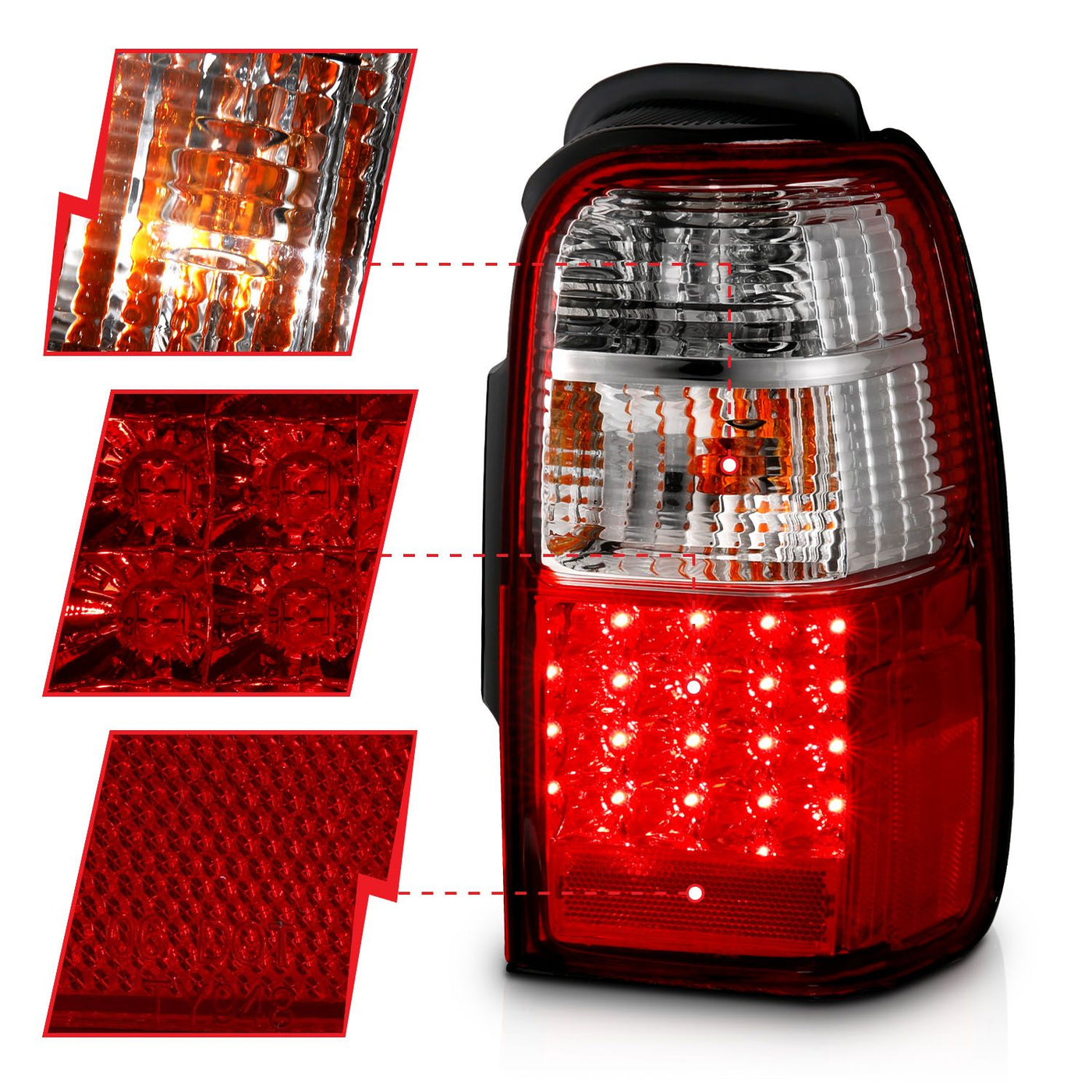 Anzo LED Tail Lights Chrome Red For 4Runner (2001-2002) — 4Runner Lifestyle