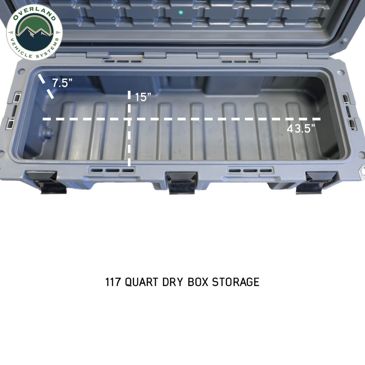 Overland Vehicle Systems D.B.S. Dark Grey 117 QT Dry Box W/Drain and B ...