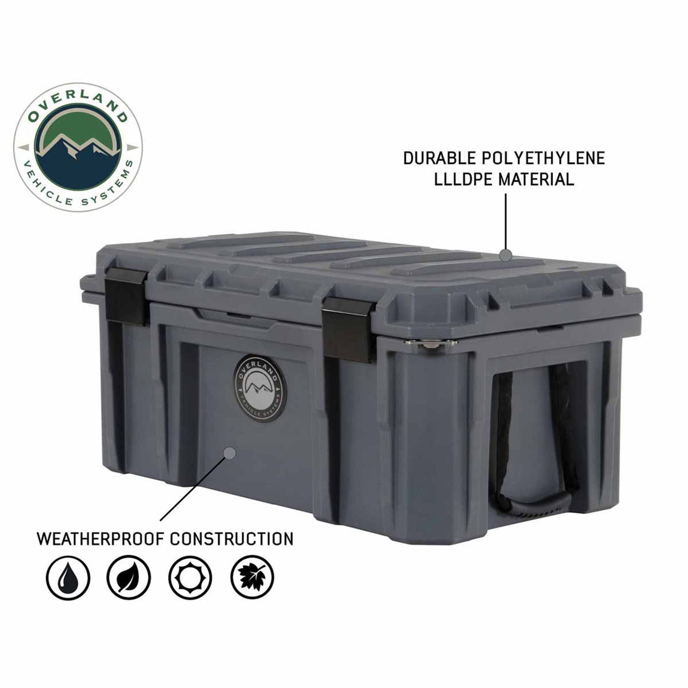 Overland Vehicle Systems D.B.S. Dark Grey 95 QT Dry Box W/Drain & Bott ...