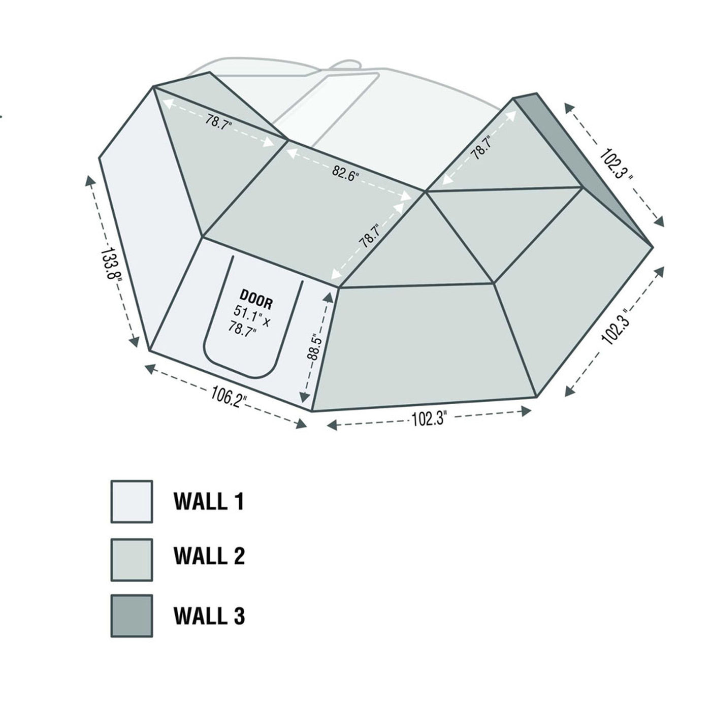 Overland Vehicle Systems HD Nomadic 270 Awning Wall 3 - Driver Side ...