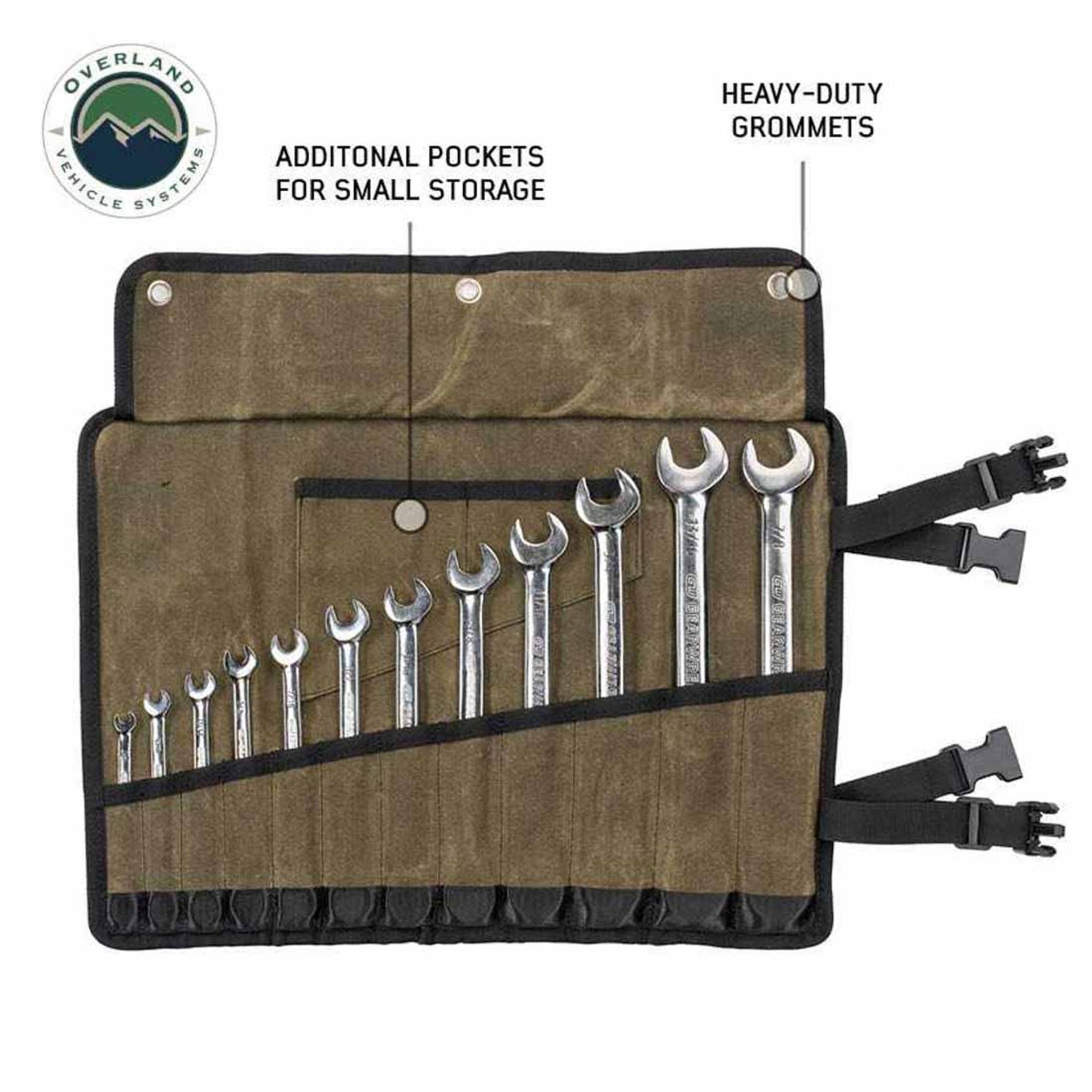 Overland Vehicle Systems Wrench Tool Roll #16 Waxed Canvas Storage ...