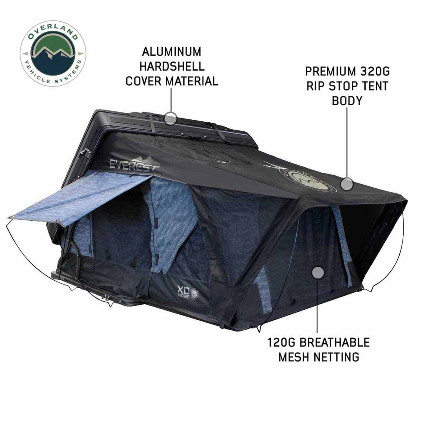 Overland Vehicle Systems XD Everest Cantilever Aluminum Hard Shell Roo ...