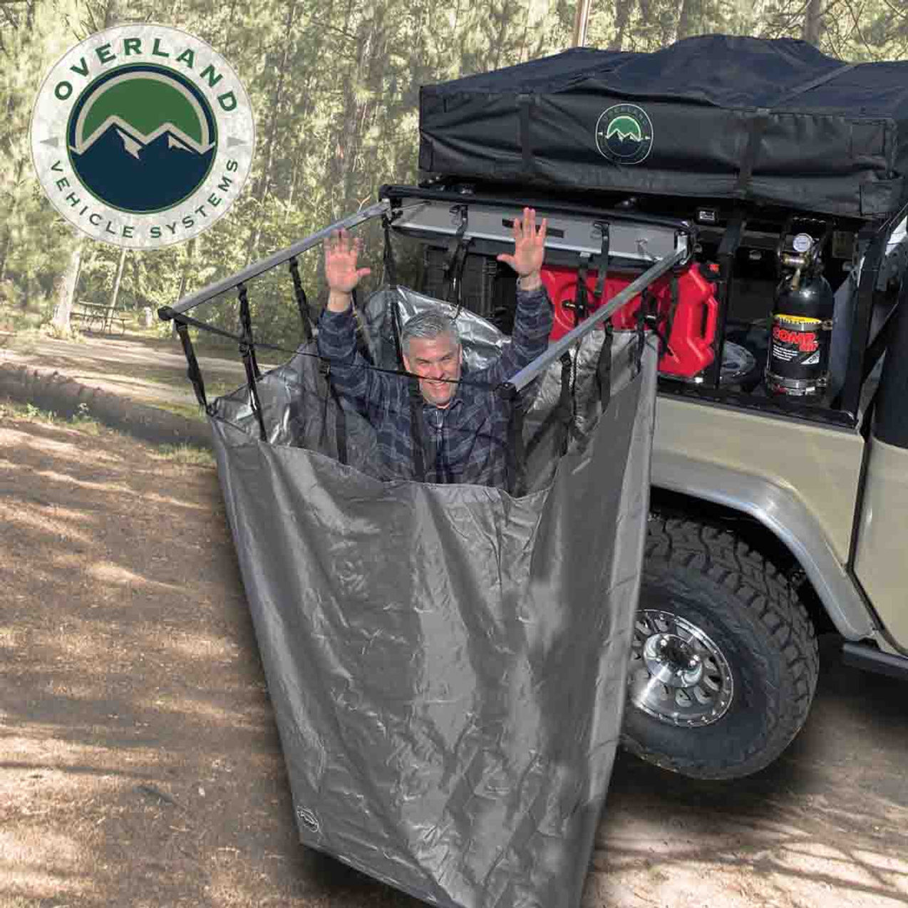 Overland Vehicle Systems HD Nomadic Car-Side Shower Room — 4Runner ...