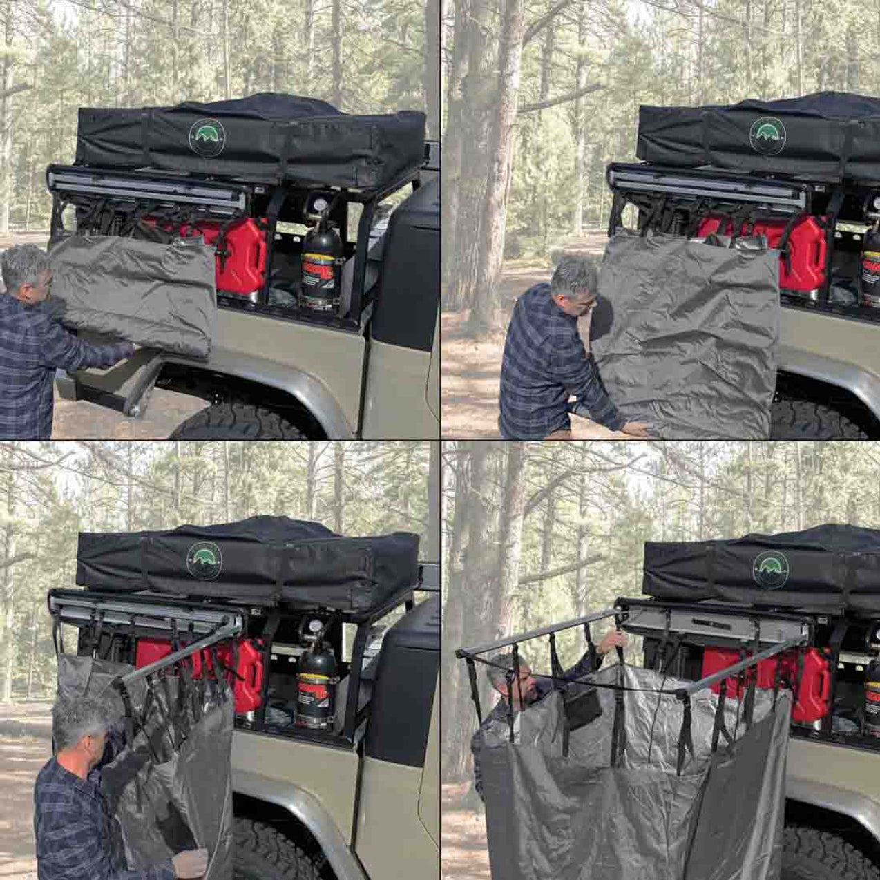 Overland Vehicle Systems HD Nomadic Car-Side Shower Room — 4Runner ...