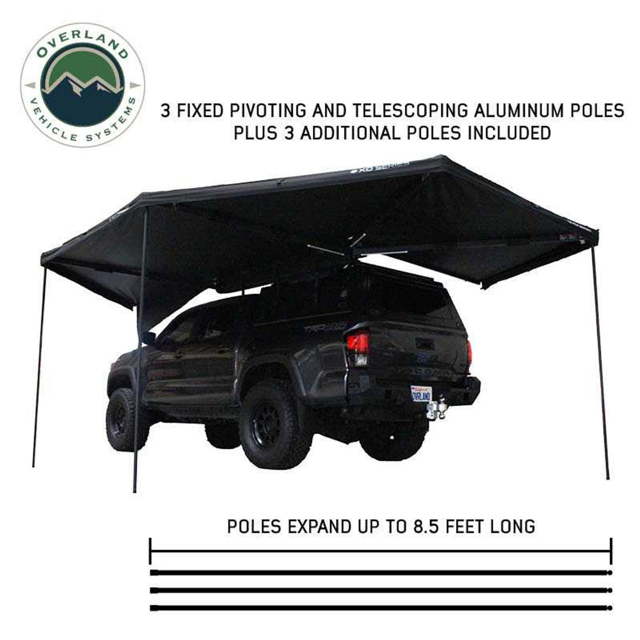 Overland Vehicle Systems XD Nomadic Black Out 270 Degree Awning w/ Lig ...