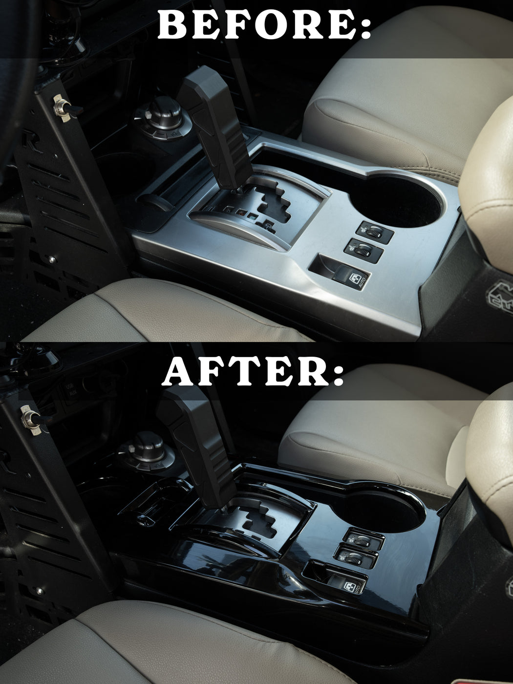 Cup Holder/Transfer Case Overlay (Manual Transfer Case) For 4Runner (2 ...