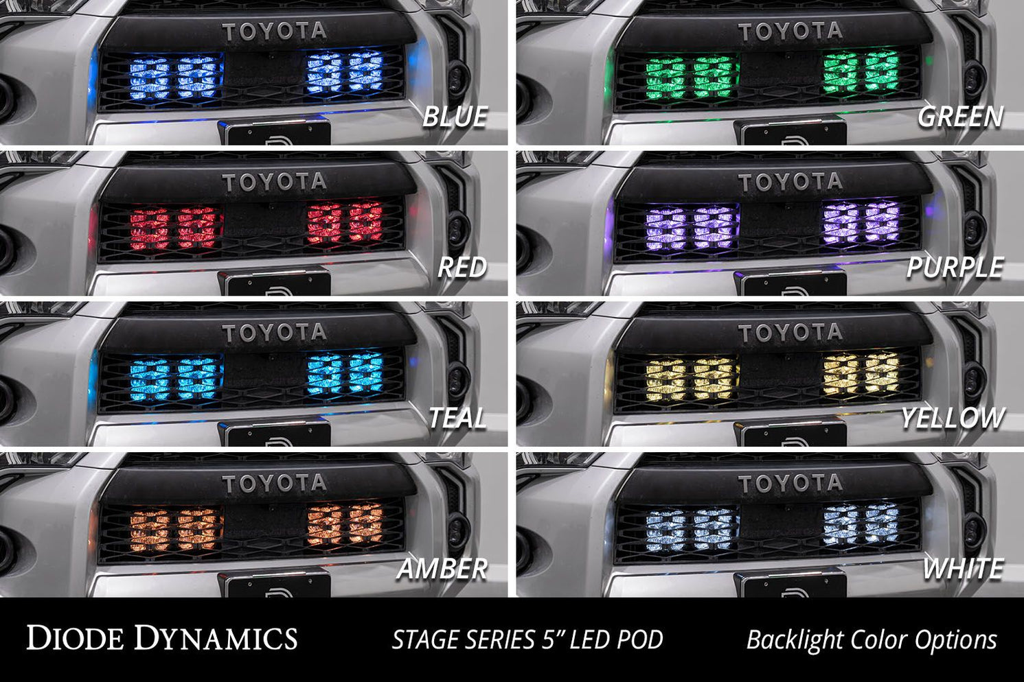 Diode Dynamics SS5 Stealth Grille LED Pod Kit For 4Runner (2014-2024 ...