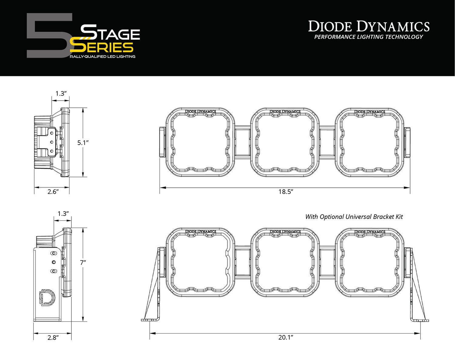 Diode Dynamics SS5 CrossLink 3-Pod LED Light Bar — 4Runner Lifestyle