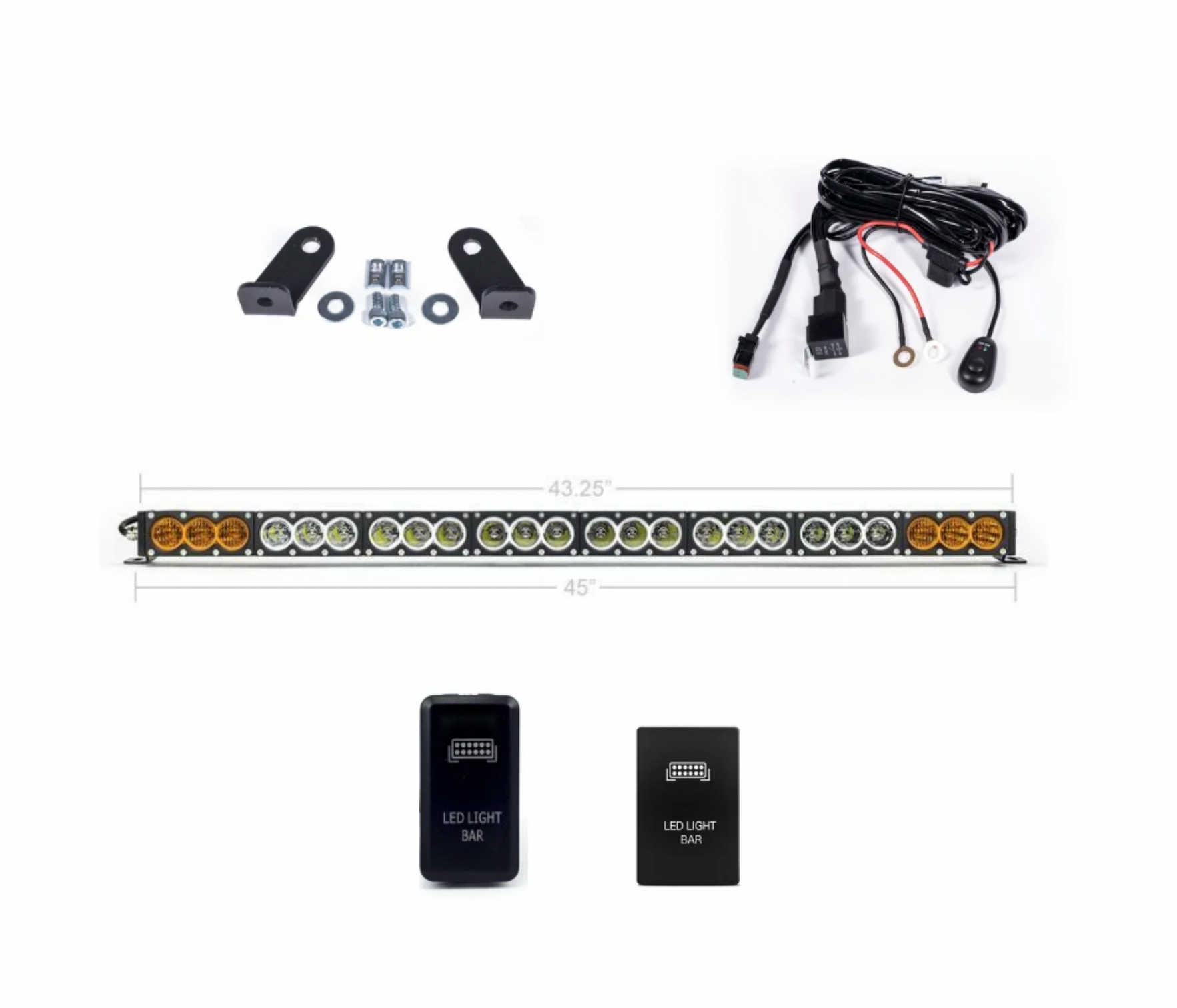 Cali Raised Prinsu LED Light Bar Mounting Bracket Kit W/ Dual Function ...