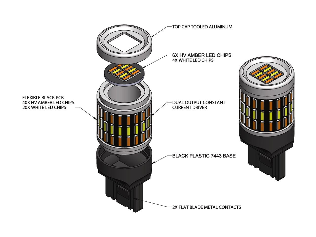 VLEDS 70 LED High Visibility Switchback + Hyperflash Kit For 4Runner ...